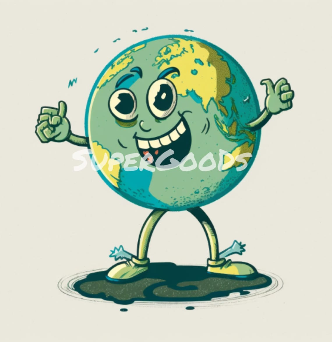 Earth Cartoon PNG, Retro Earth Cartoon, Earth Design, Earth Day Cartoon ...