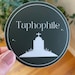 Taphophile Round Vinyl Sticker. Cemetery Lover. Gravestones. Graveyards ...