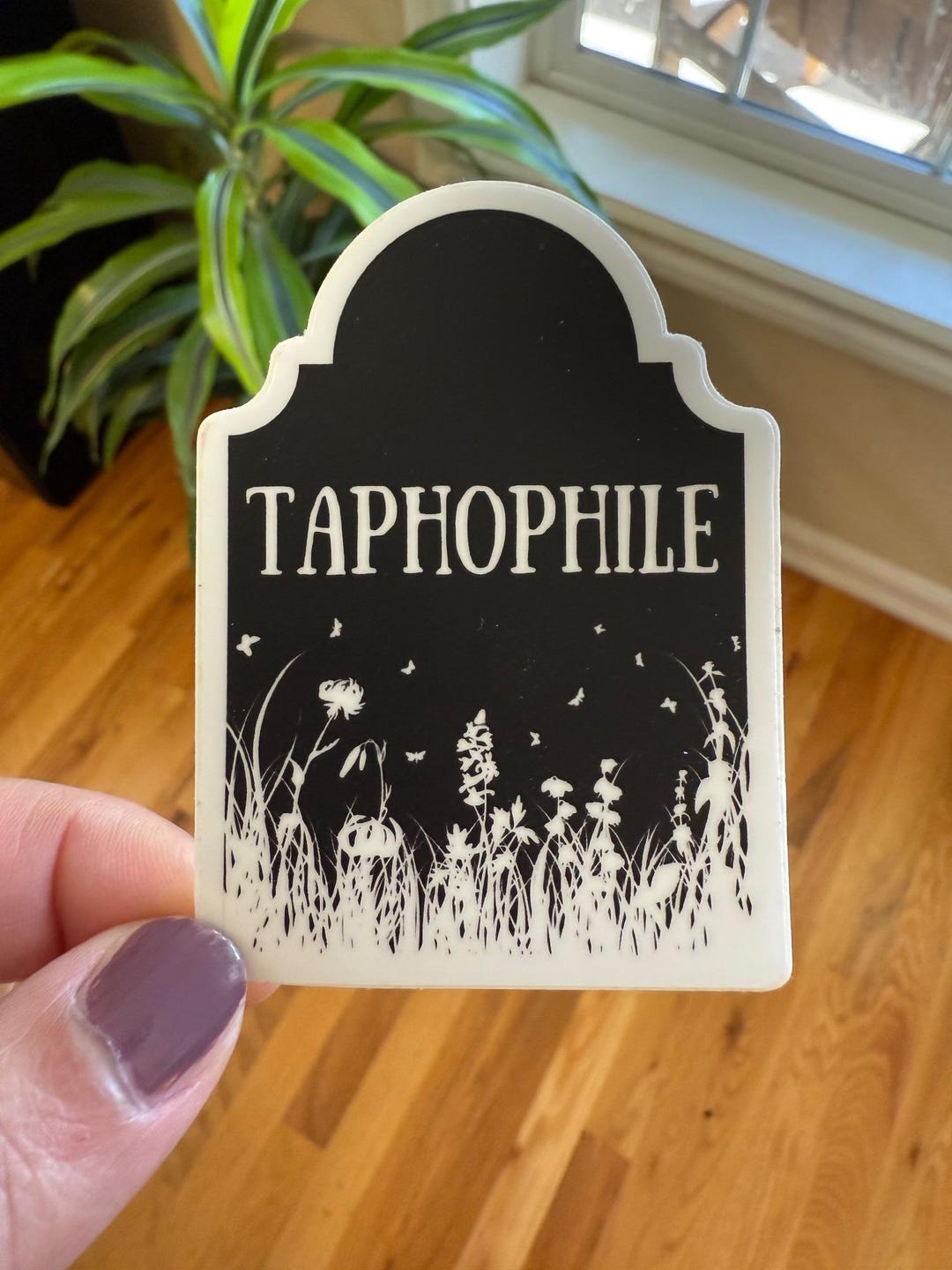Taphophile Vinyl Sticker: Cemetery Tombstone Art - Weatherproof Matte ...