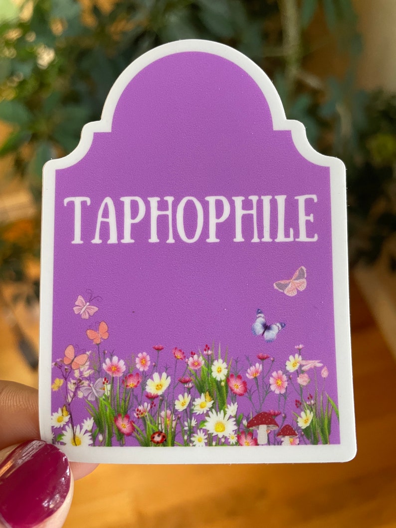 Taphophile Vinyl Sticker. Cemetery Lover. Gravestones. Graveyards ...