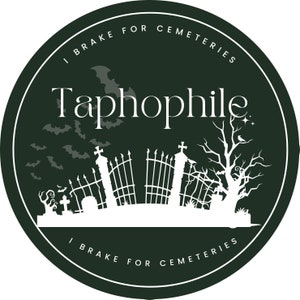 Taphophile Round Vinyl Sticker. Cemetery Lover. Gravestones. Graveyards ...