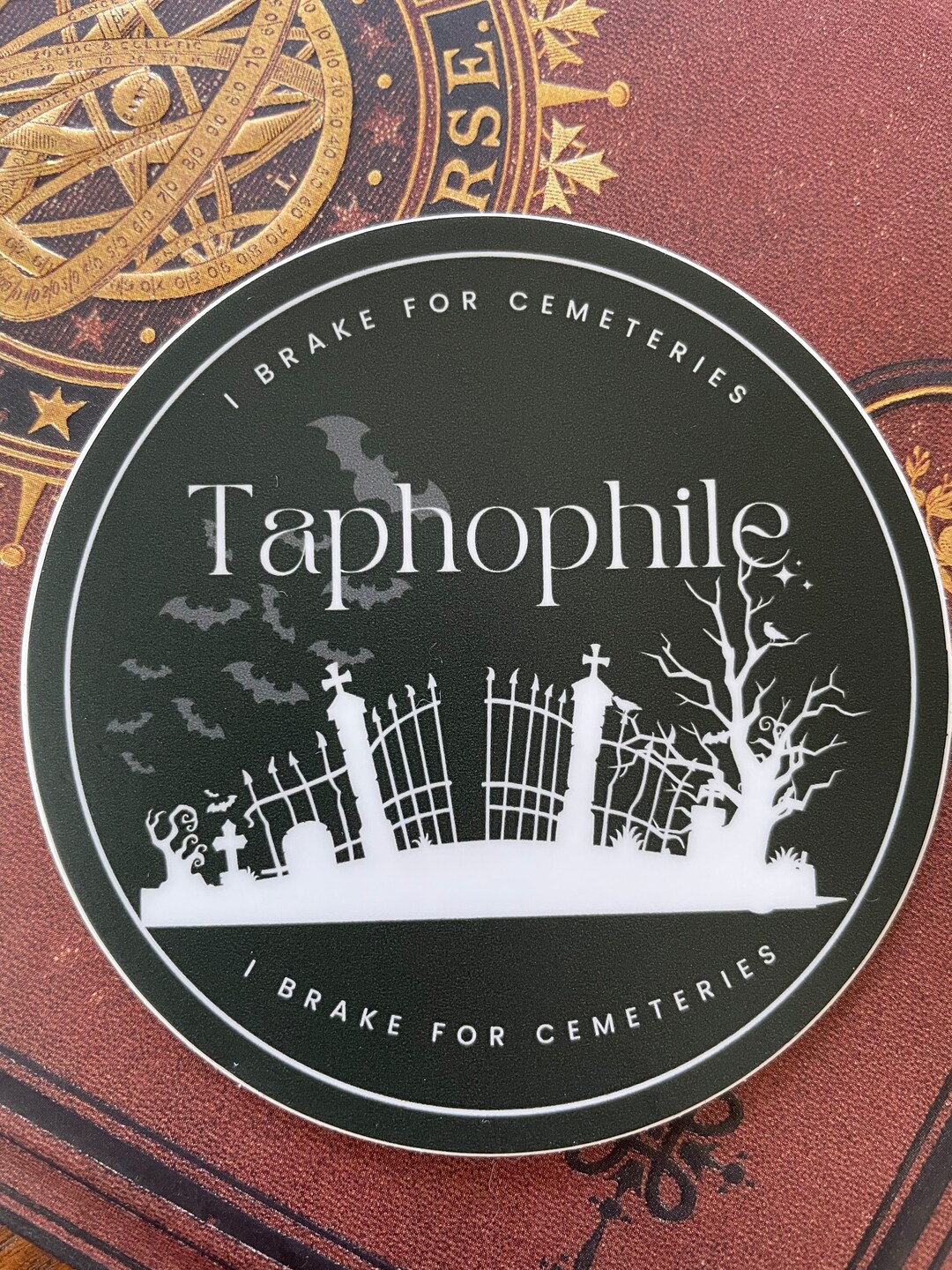 Taphophile Round Vinyl Sticker. Cemetery Lover. Gravestones. - Etsy