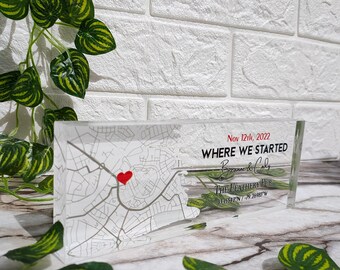 Personalized Acrylic Map Our First Date Valentines Gift - Etsy