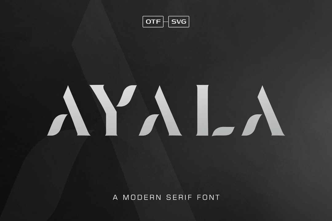 Ayala SVG Alphabet - SVG Font, Futuristic Font, Modern Font, Serif Font ...