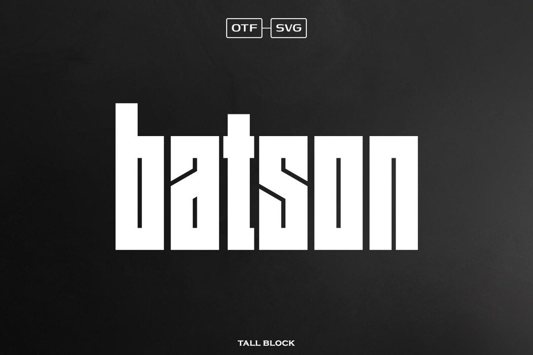 Batson Font, Bold Typeface, Block Font, Tall Font, Hippie Font, Sans ...