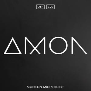 Amon Minimal Future Alphabet, Geometric Font, Minimalist Font, Logo ...