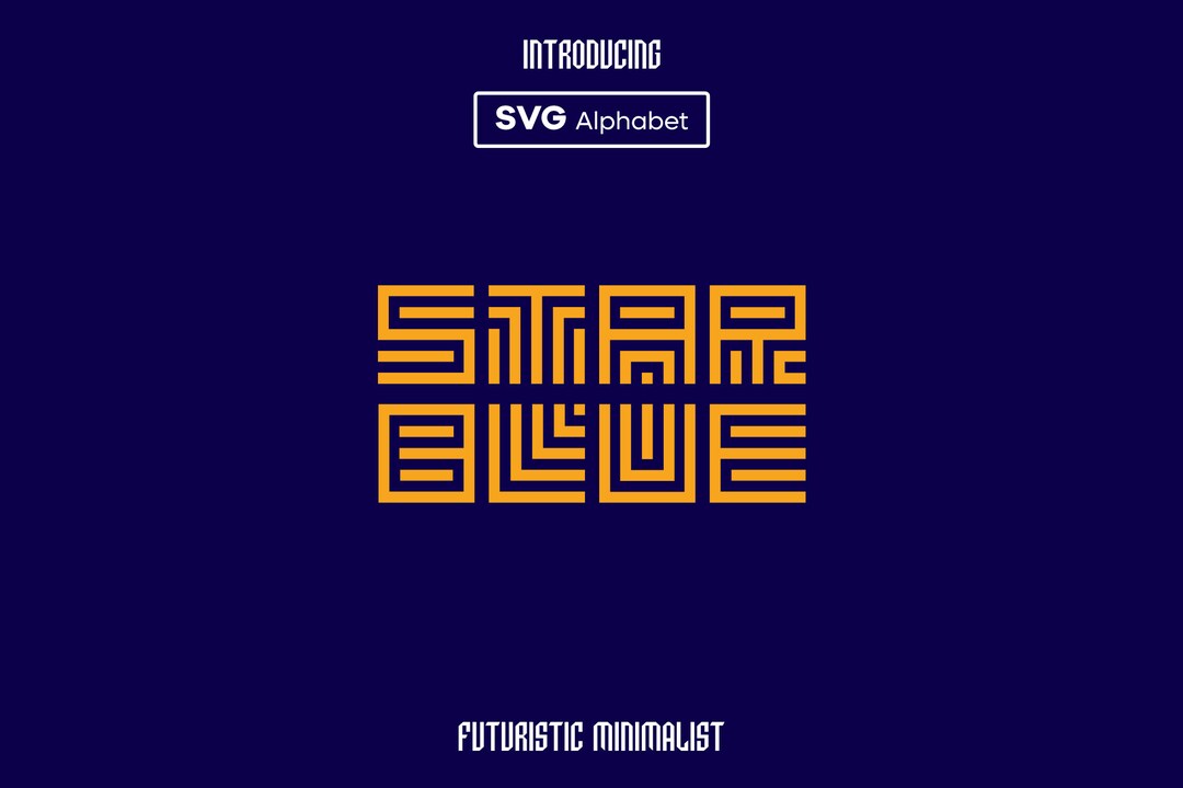 Star Blue SVG Alphabet SVG Font, SVG Download, Futuristic Font ...