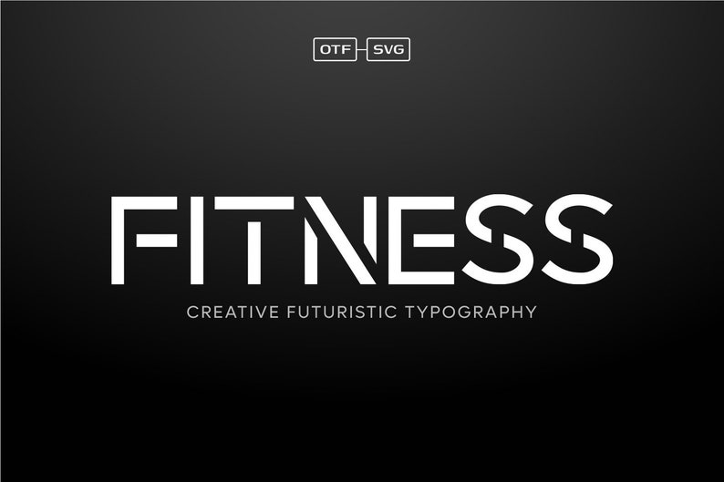 Fitness Font - Future Font, Logo Font, Geometric Font, Abstract Fonts ...