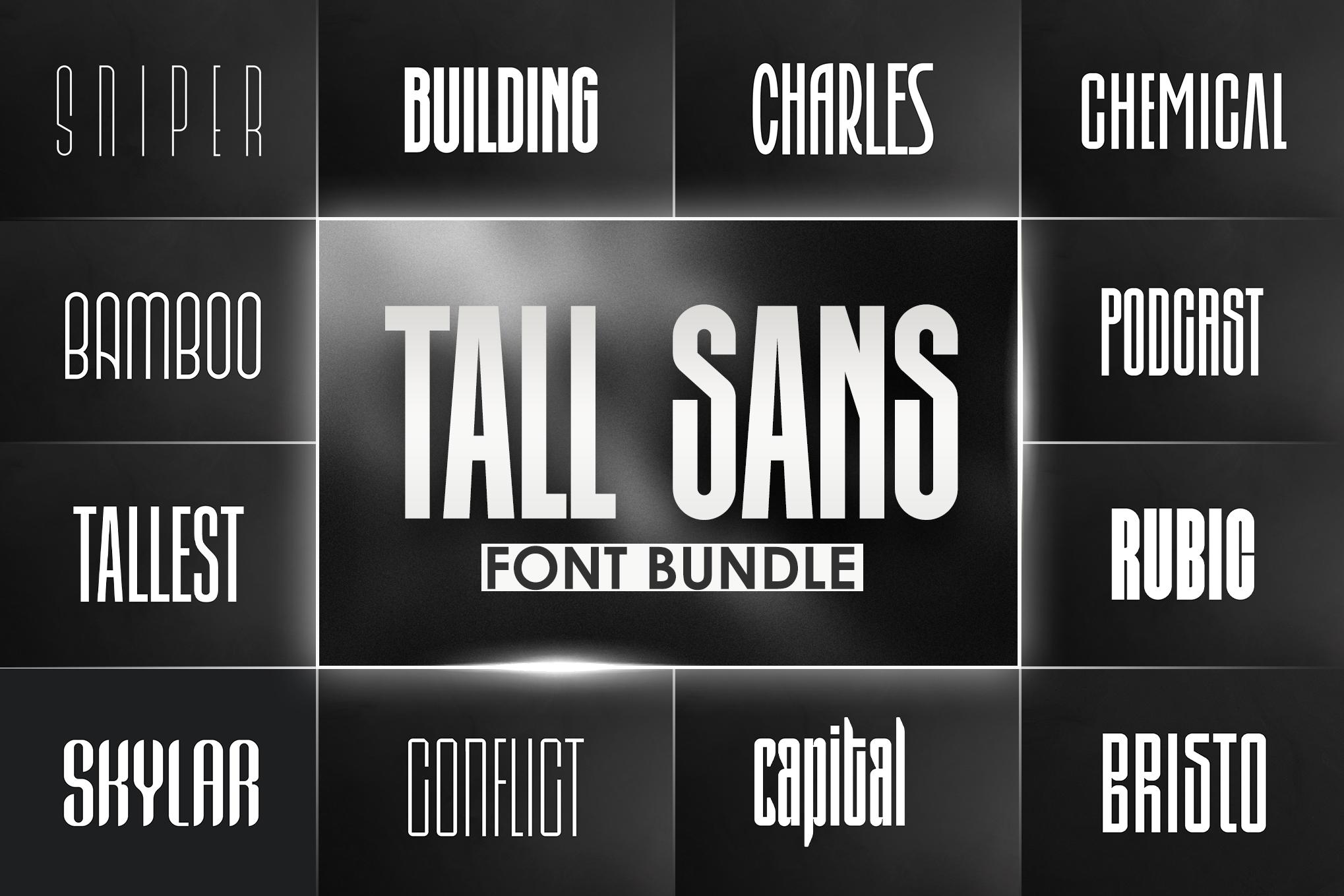 Tall Sans Font - Font Bundle, Tall Fonts, Sans Font, Modern Font, Logo ...
