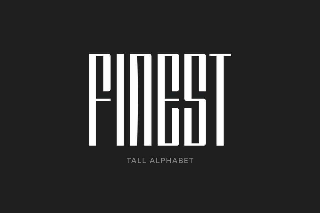 Finest Tall Alphabet - Sans Font, Logo Font, Hi-tech Font, Branding ...