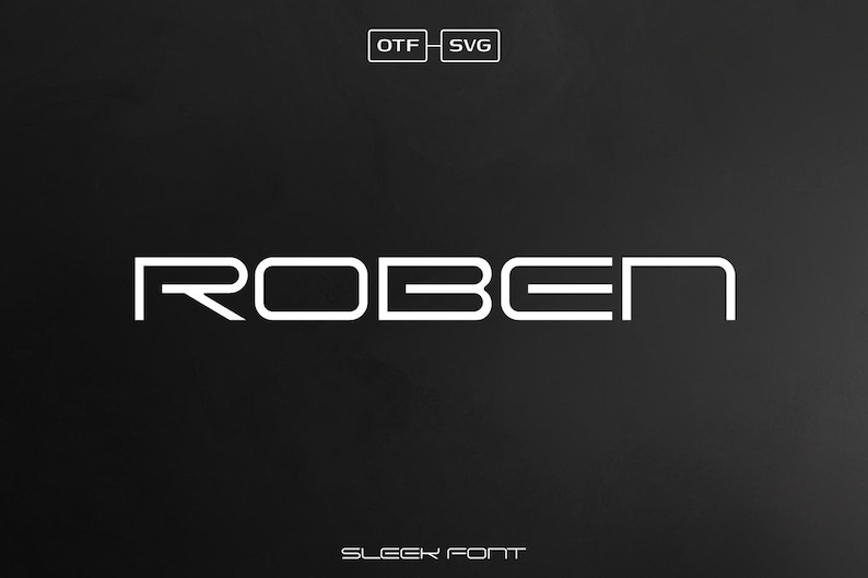 Roben Font, Futuristic Tyoeface, Font for Logo, Sleek Font ...