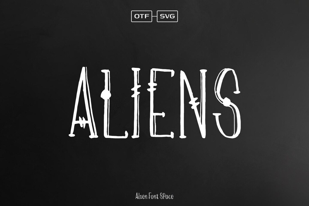 Aliens Font, Doodle Letters, Hand Drawn Font, Fonts for Crafters ...