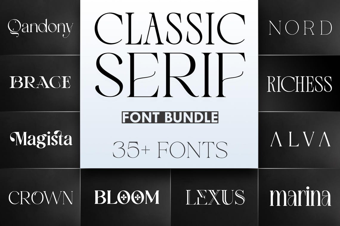 Classic Serif Font Bundle - Font Bundle, Serif Font, Elegant Font ...