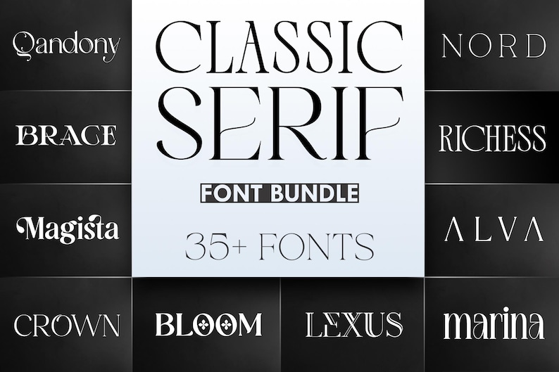 Classic Serif Font Bundle - Font Bundle, Serif Font, Elegant Font ...