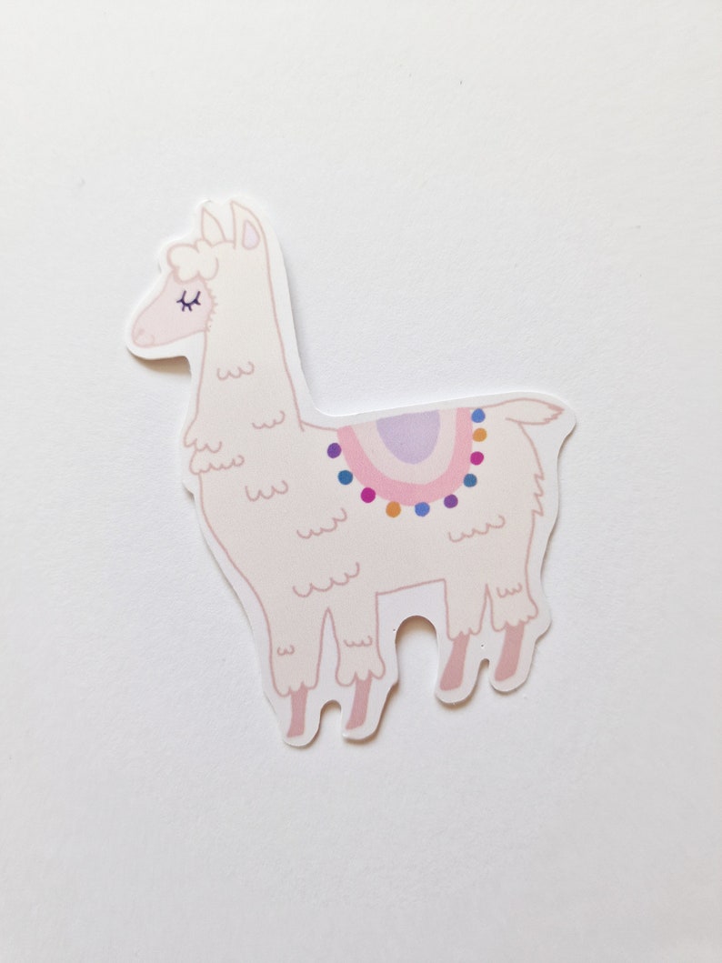 Cute Llama Glossy Sticker - Etsy