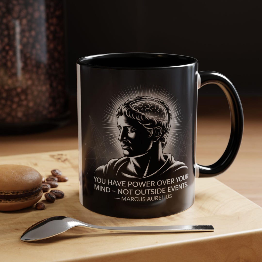 Mug, Marcus Aurelius Quote, Minimalist Coffee Cup, Mindful Gift ...