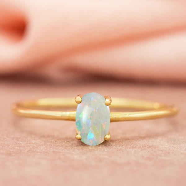 Thin Opal Ring - Etsy