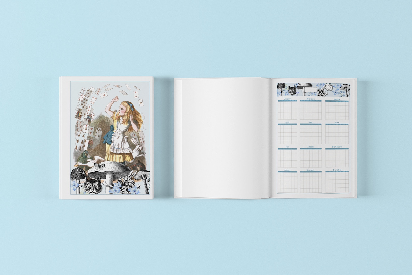 Alice in Wonderland Planner Printable Monthly Schedule, Daily Schedule ...