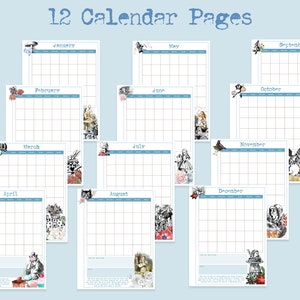 Alice in Wonderland Planner Printable - Monthly Schedule, Daily ...