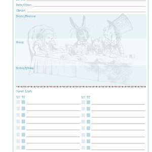 Alice in Wonderland Planner Printable - Monthly Schedule, Daily ...