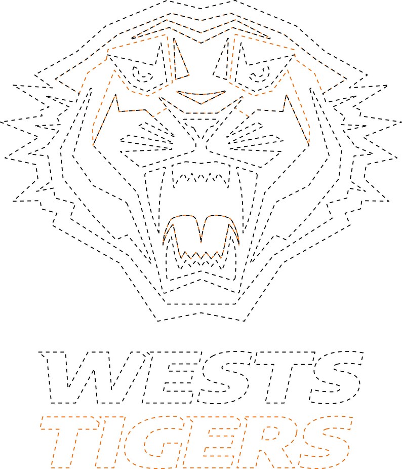 Wests Tigers NRL Logo SVG Vector Lightburn Digital Download - Etsy ...