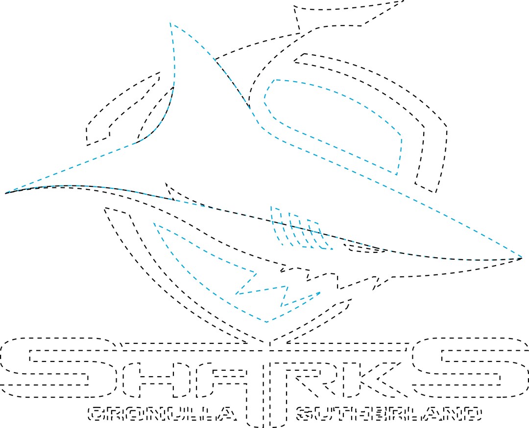 Cronulla-sutherland Sharks NRL Logo SVG Vector Lightburn Digital ...