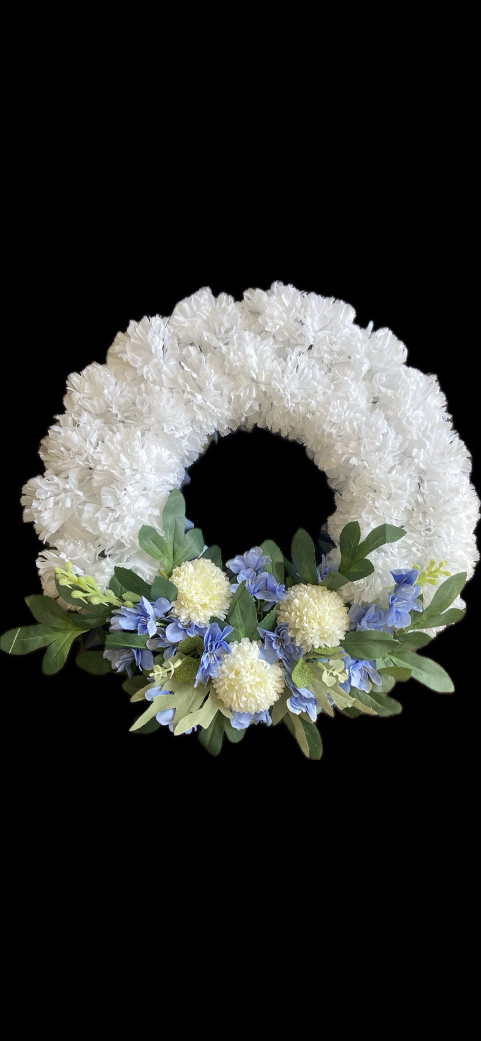 Funeral Wreath Ring 14” With Artificial Flowers - Etsy UK