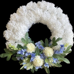 Funeral Wreath Ring 14” With Artificial Flowers - Etsy UK