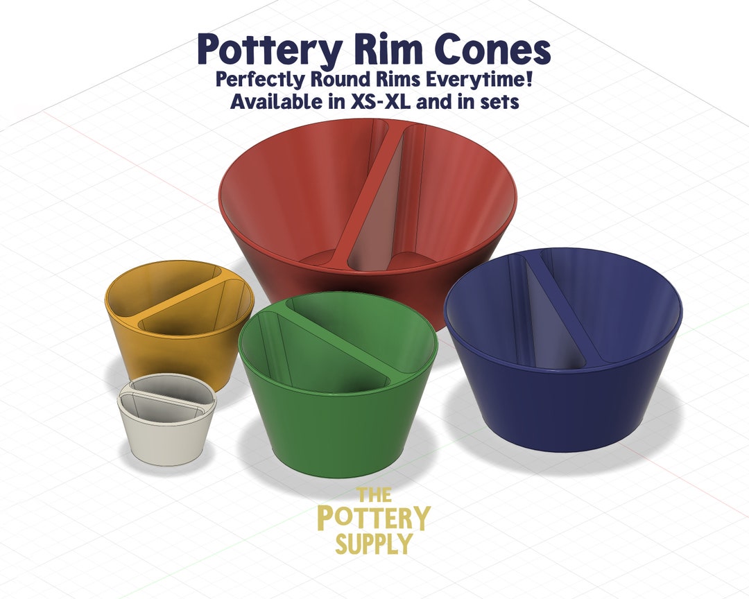 Rim Shaper for Pottery Crafting, Cone for Round Ceramic Rims, Multiple ...