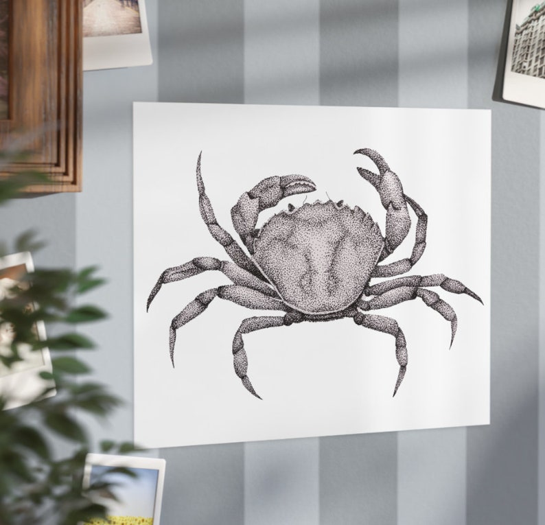 Pointillism Crab Print - Etsy