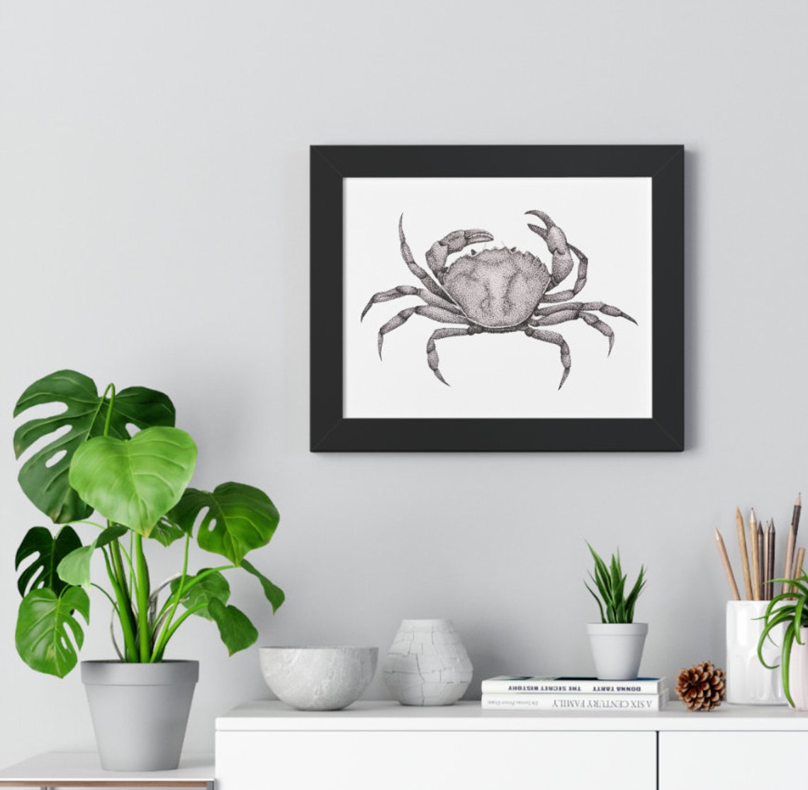 Pointillism Crab Print - Etsy