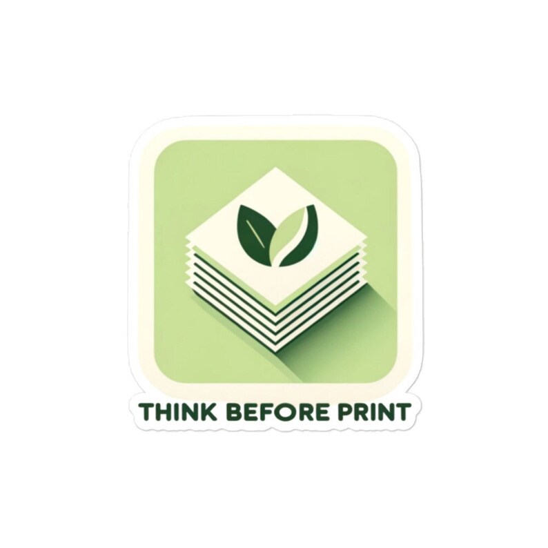 Think Before You Print Sticker Paper-saving Reminder Decal Eco ...