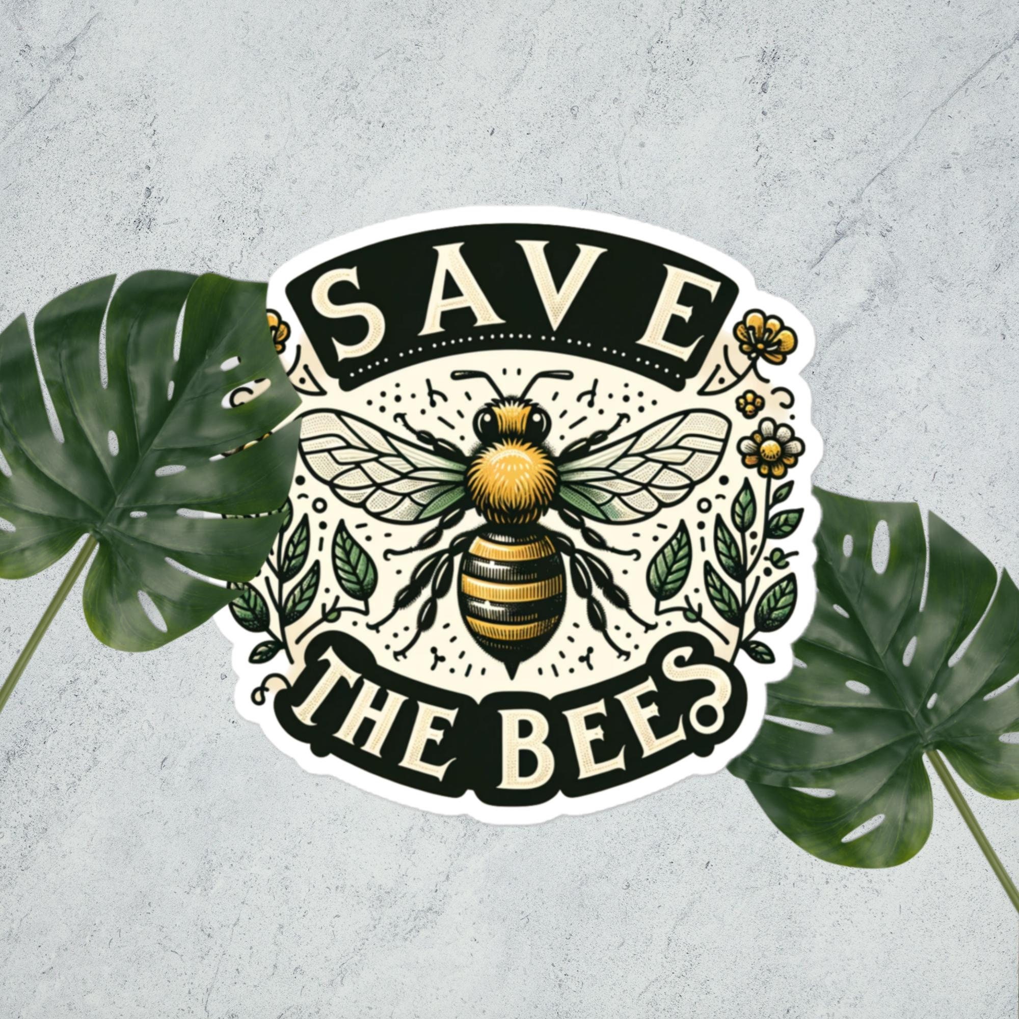 Save the Bees Sticker Cute Bee Vinyl Decal Durable & Bubble-free Eco ...