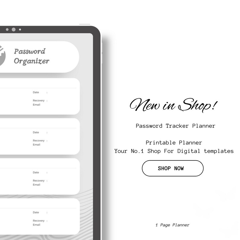 Password Tracker Printable & Fillable, Password Organizer, A4 Planner ...