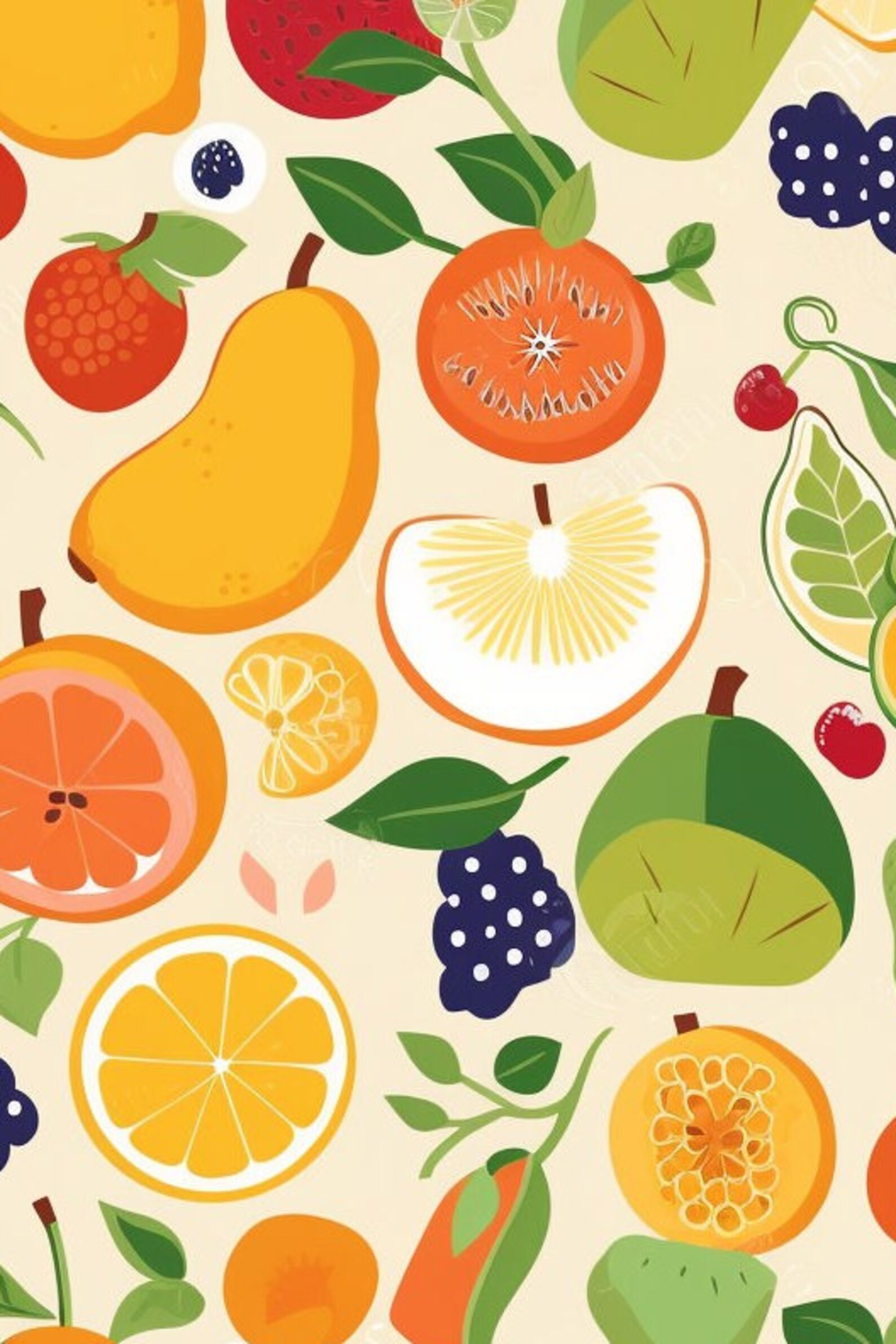 Fruits Pattern, Pattern, Fruits, Abstract, Drawings - Etsy
