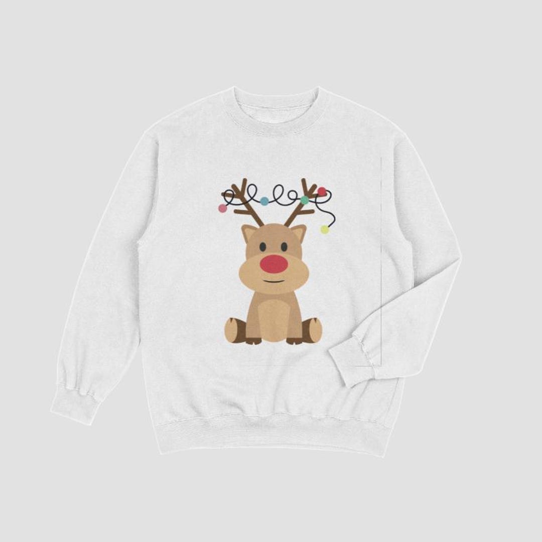 Cute Rudolf the Rudolf Red Nose Reindeer Sweatshirt Holiday Winter ...