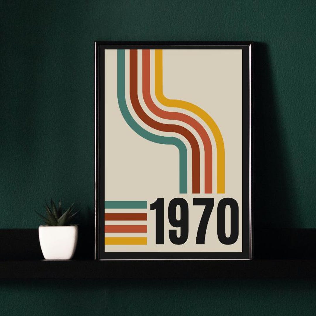 Colorful Line Year Wall Art Poster, Custom Year Print, Matte Vertical ...