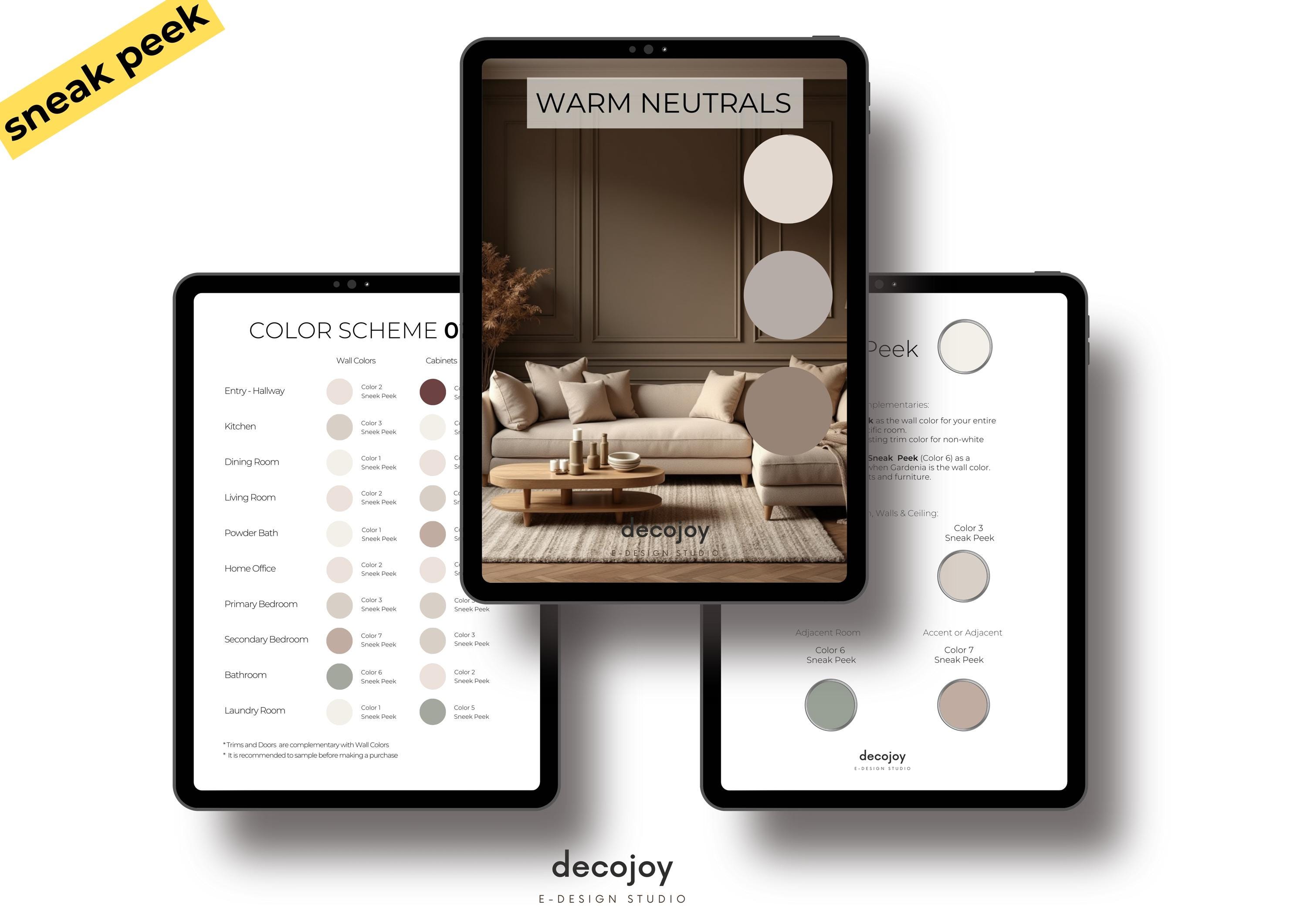 Warm Neutrals Benjamin Moore Paint Palette | Whole House Color Scheme ...