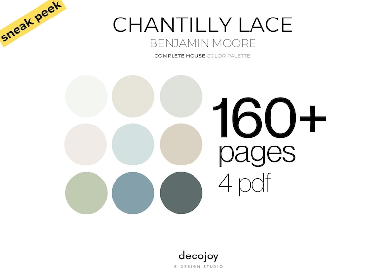 Chantilly Lace Benjamin Moore Paint Palette: Whole House Color Scheme ...