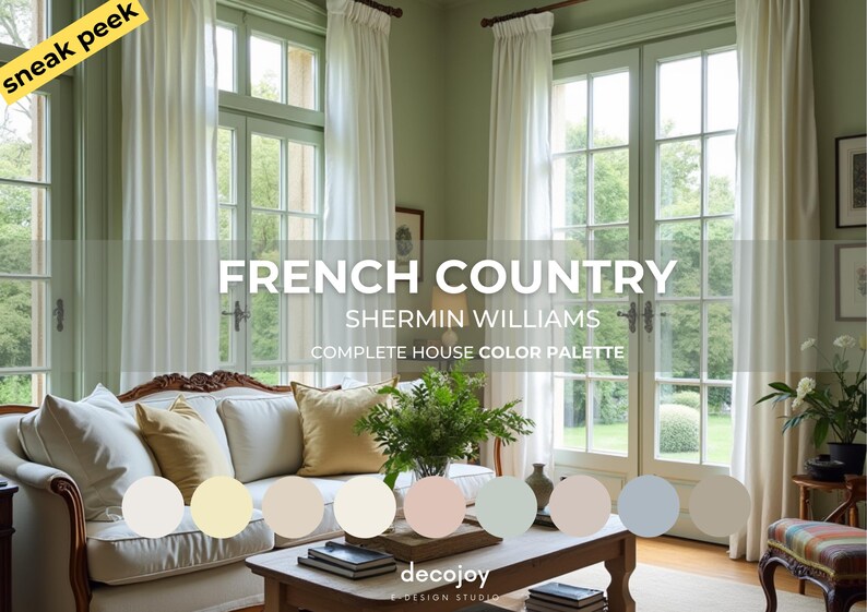 French Country Sherwin Williams Paint Palette: Whole House Color Scheme ...