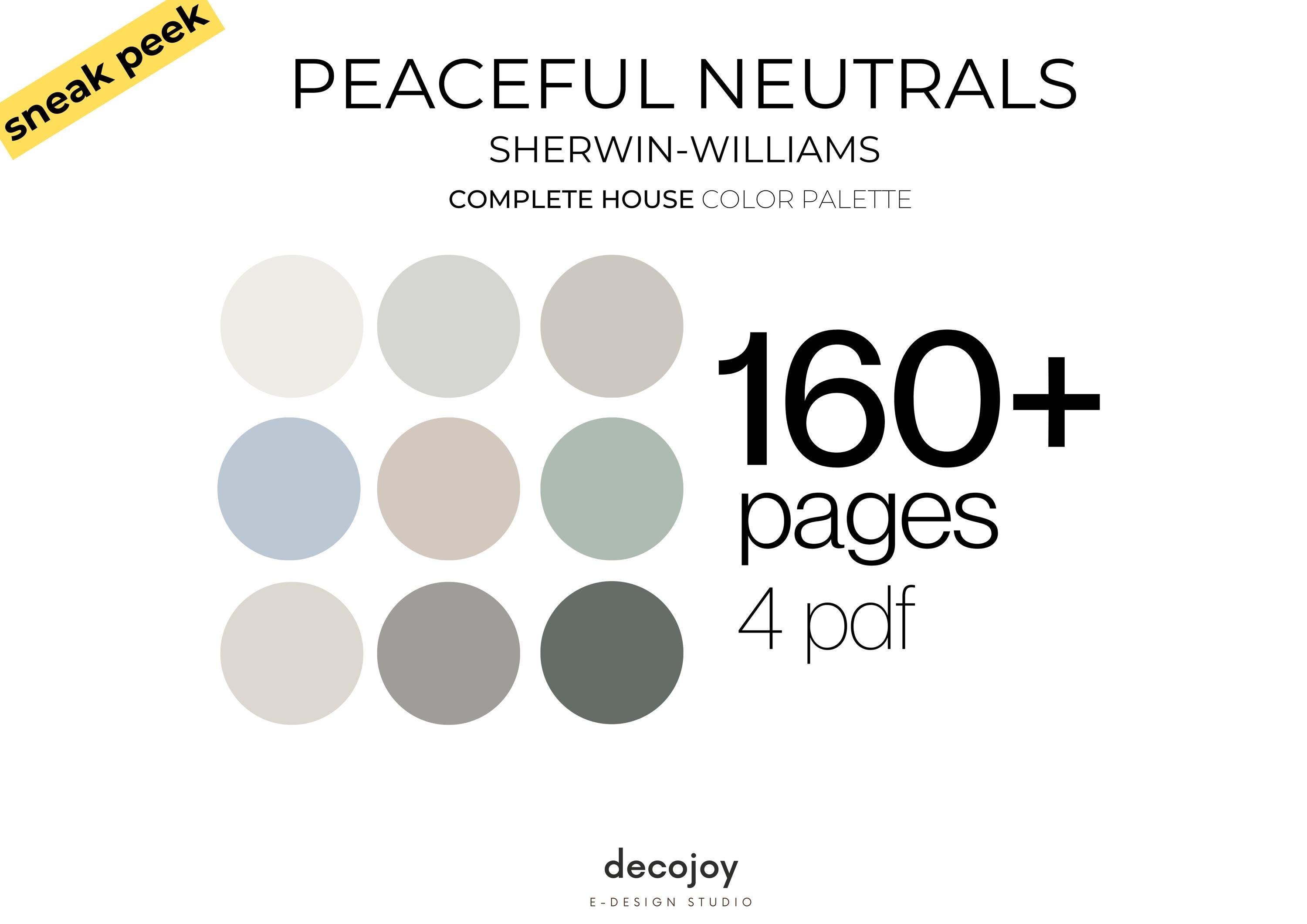 PEACEFUL NEUTRAL Sherwin Williams Paint Palette | Whole House Color ...