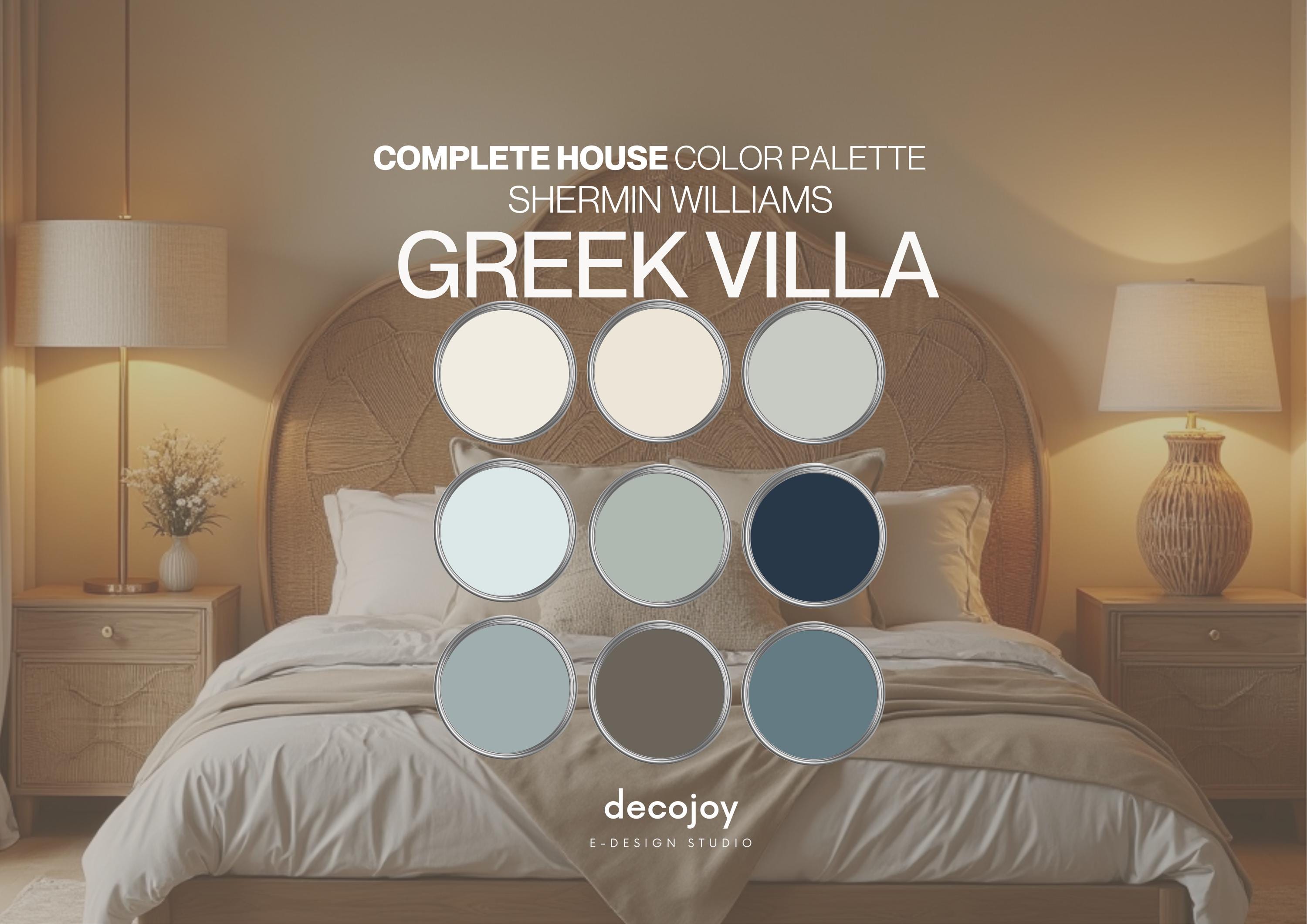 GREEK VILLA SW 7551 Sherwin Williams Paint Palette | Whole House Color ...