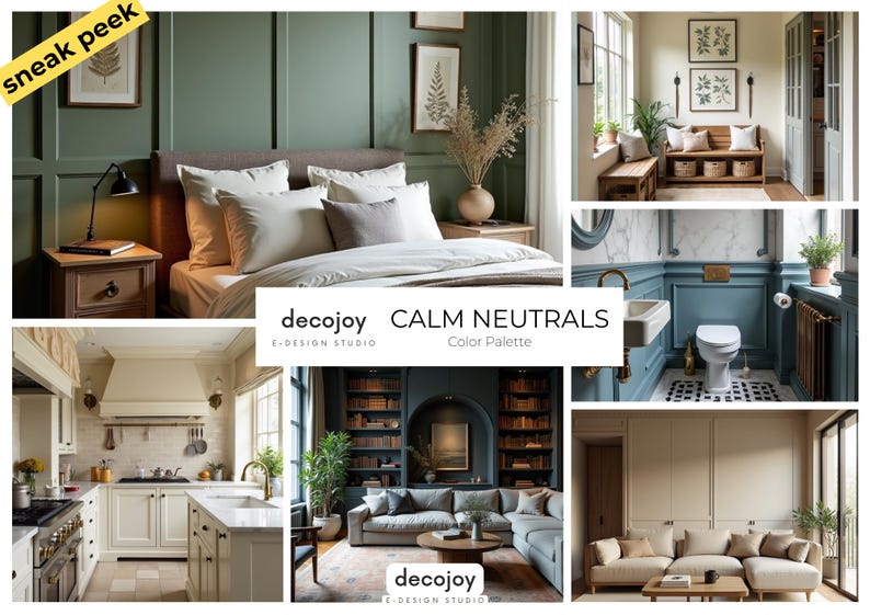 Calm Neutrals Benjamin Moore Paint Palette, Interior Paint Home Colors ...