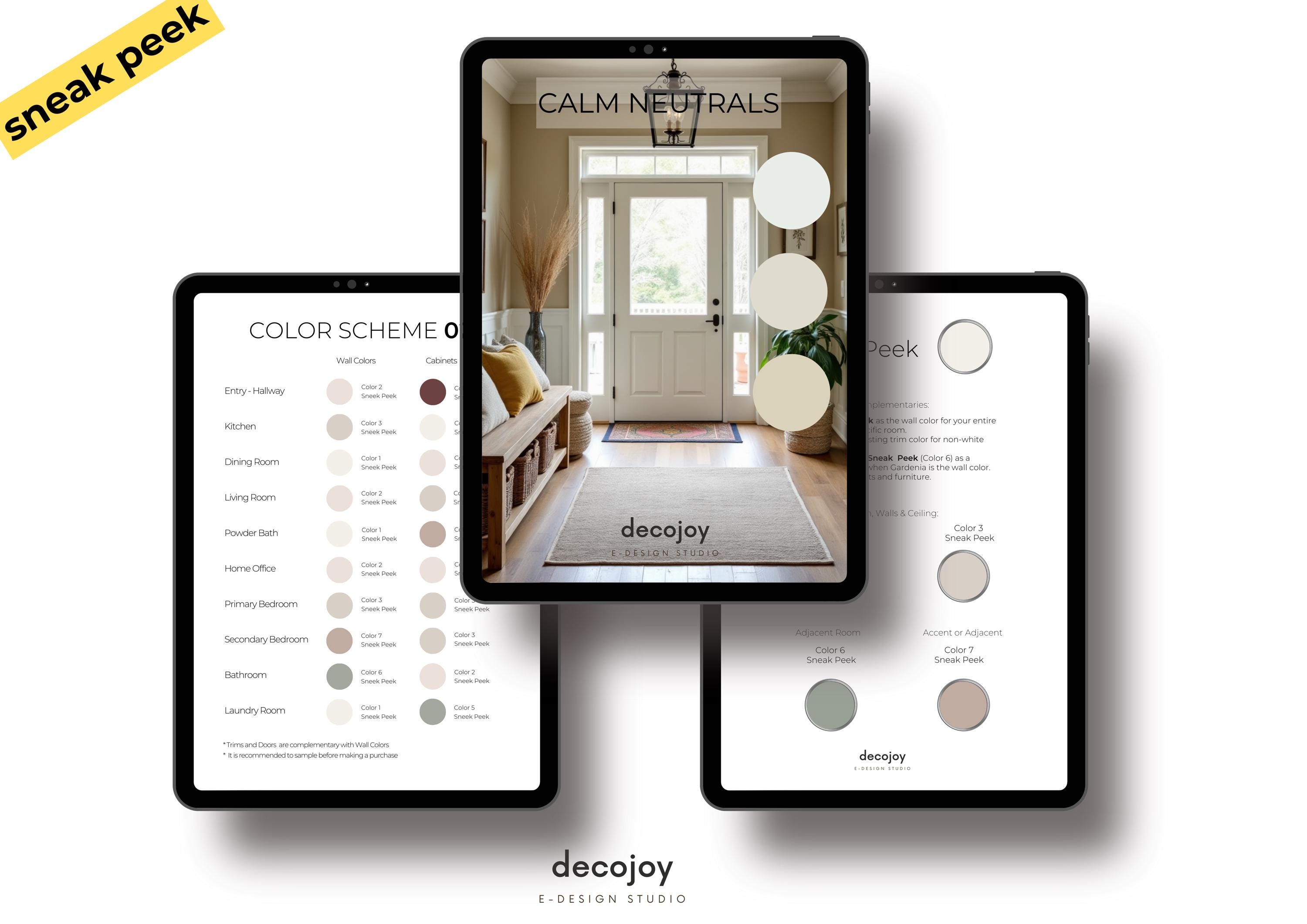 Calm Neutrals Benjamin Moore Paint Palette, Interior Paint Home Colors ...