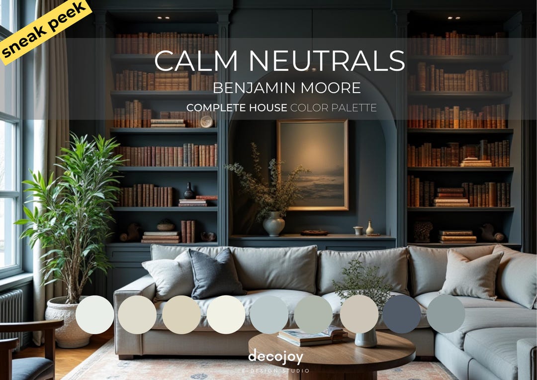 Calm Neutrals Benjamin Moore Paint Palette, Interior Paint Home Colors ...