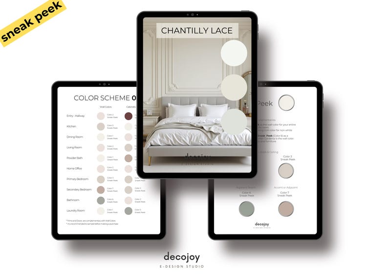 Chantilly Lace Benjamin Moore Paint Palette: Whole House Color Scheme ...