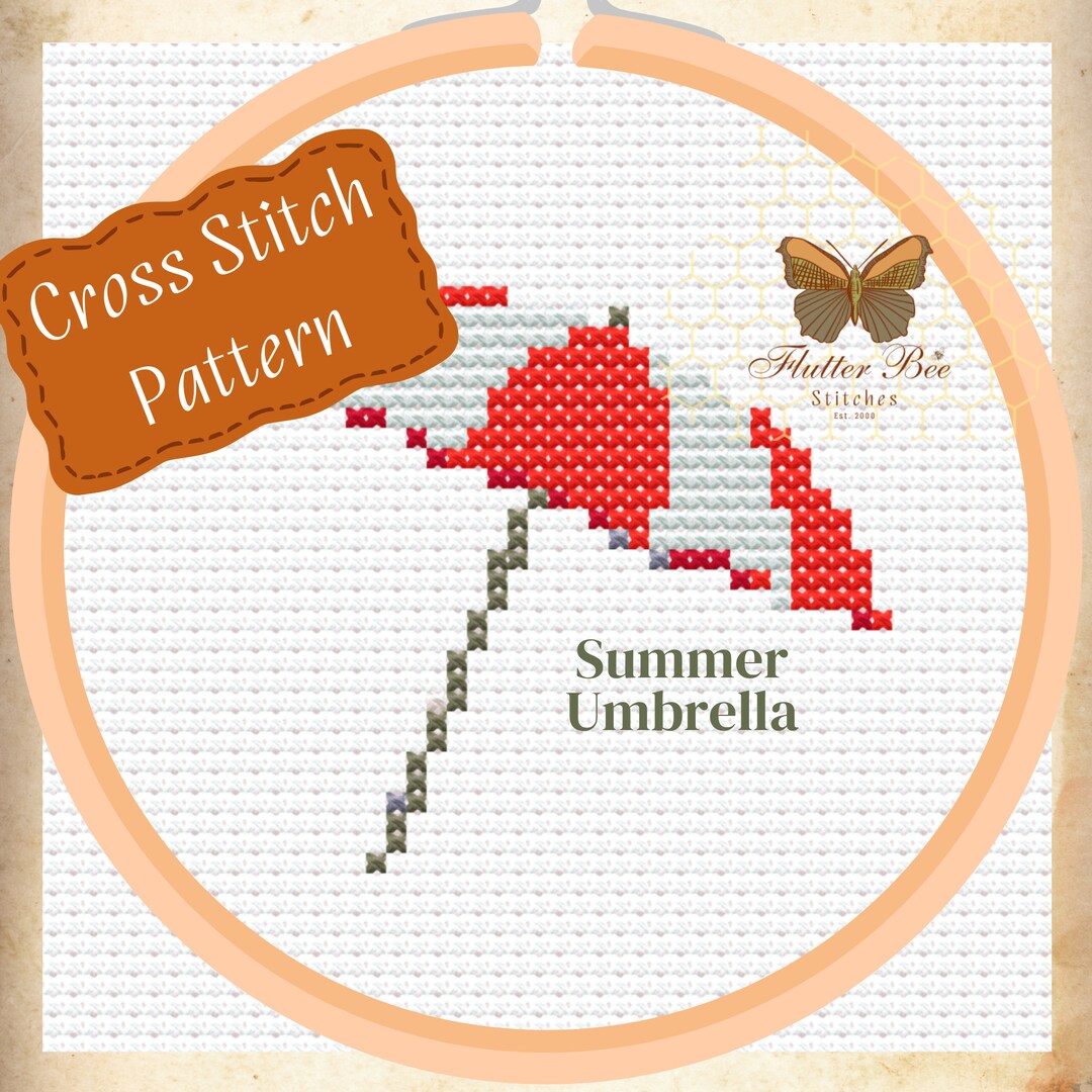 Beach Umbrella Cross Stitch Pattern Digital Download Summer Cross ...
