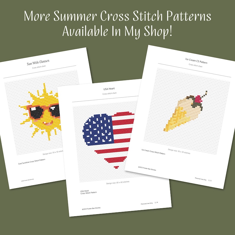 Beach Umbrella Cross Stitch Pattern Digital Download Summer Cross ...