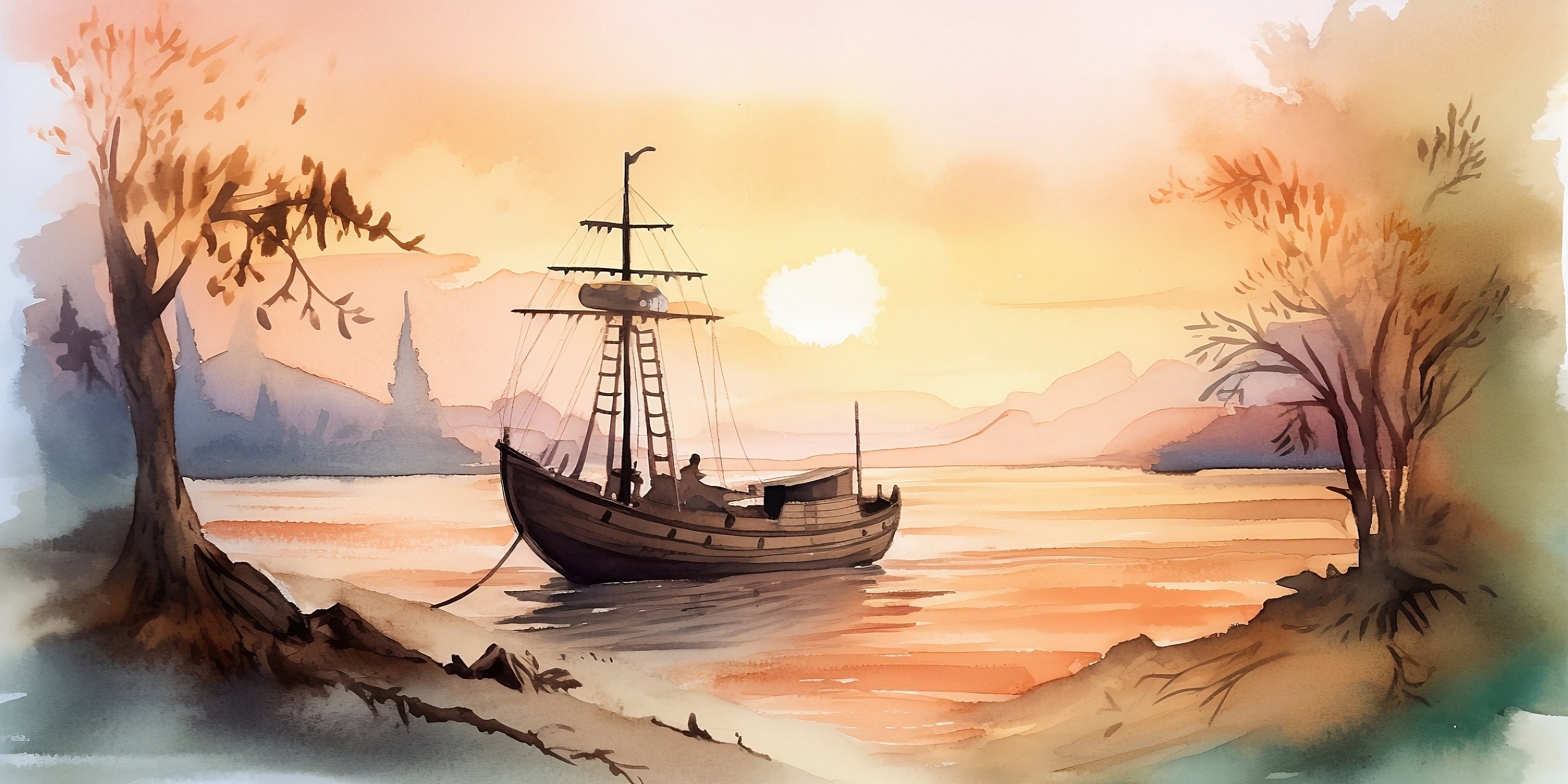 14 Watercolor Sea Sunset Digital Paper Pack Beach Sunset Printable ...