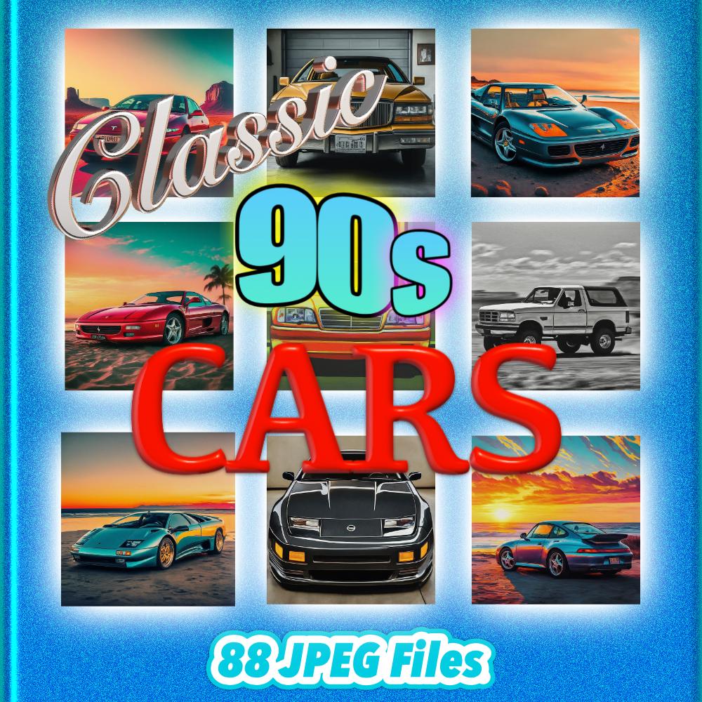 Classic 90s Cars Image Pack for T-shirts, Posters & More | High ...